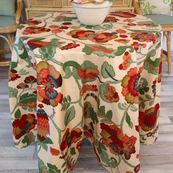 custom made | Dining | Beautiful High End Custom Made 9 Round Floral ...